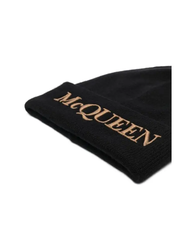 Alexander McQueen Embroidered Logo Beanie - Black