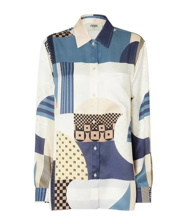 Fendi Patchwork Printed Long-sleeved Shirt - Color