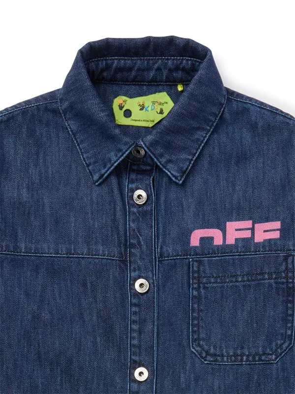 Off-White Logo Denim Shirt Dress