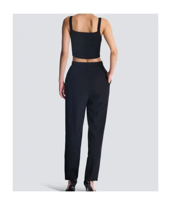 Balmain Knit Bralette Top With Engraved Zipper - Black