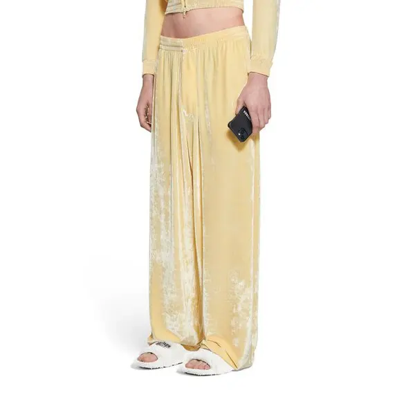 Balenciaga Velvet-effect Elastic Waist Trousers