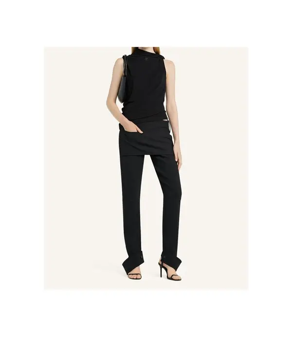 COURREGES Draped Jersey Tank Top