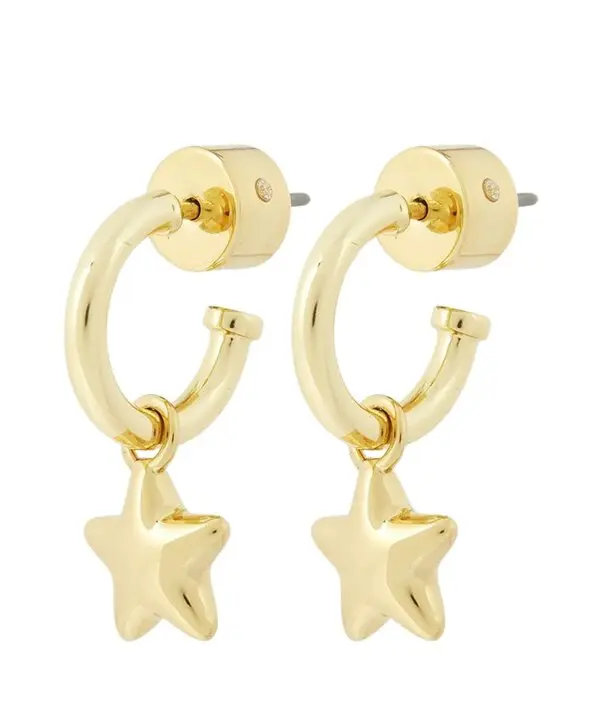 COACH Star Pendant Hoop Earrings - Gold