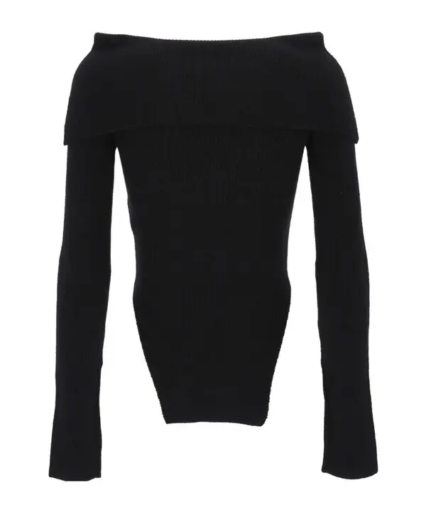 ANIYE BY Off-shoulder Ribbed Knit Long-sleeved Bodysuit