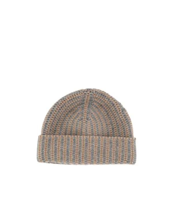 Lorena Antoniazzi Striped Knit Beanie - Gray