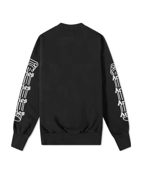 Aries Logo Printed Crewneck Sweatshirt - Black