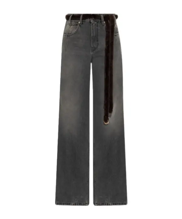 DARKPARK Wide-leg Belted Jeans - Black