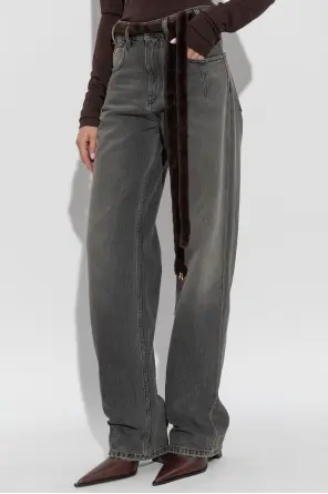 DARKPARK Wide-leg Belted Jeans - Black