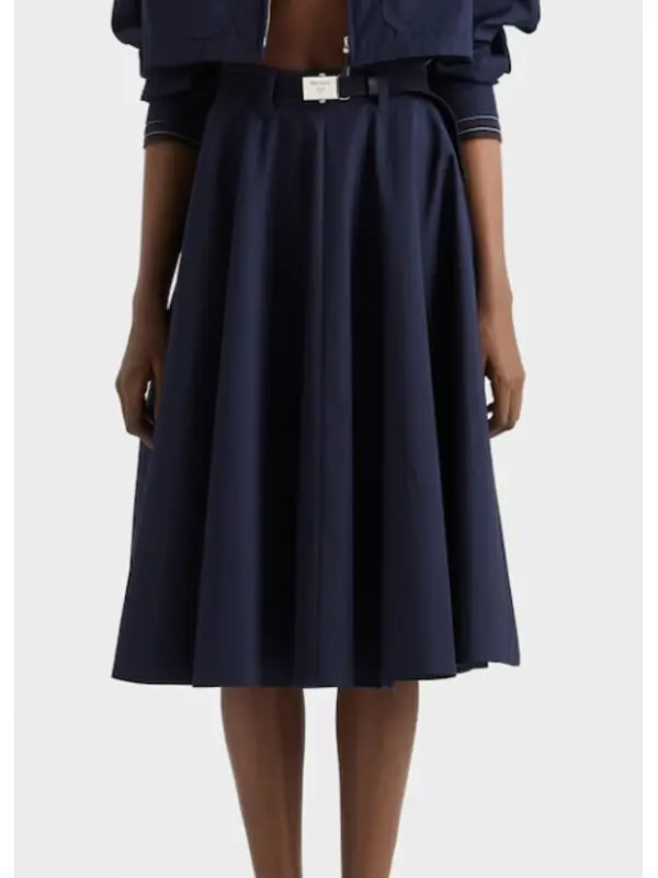 Prada Belted Midi Skirt