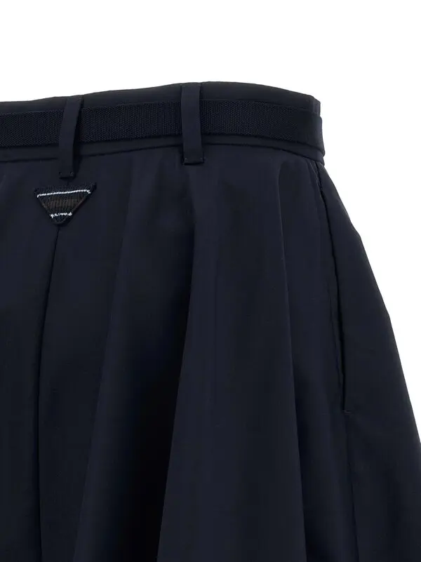 Prada Belted Midi Skirt