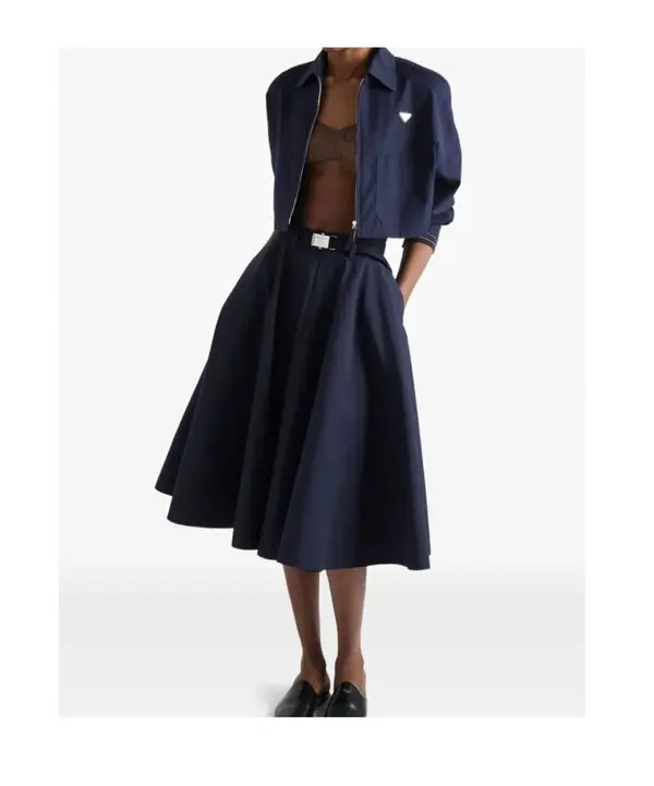 Prada Belted Midi Skirt