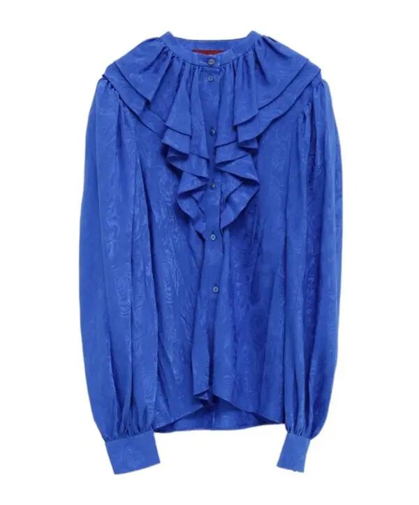 Gucci Long-sleeved Ruffled Shirt - Blue