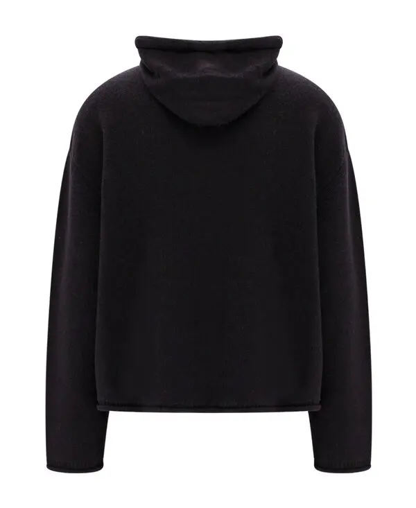 MAISON MARGIELA Textured Logo Hoodie - Black