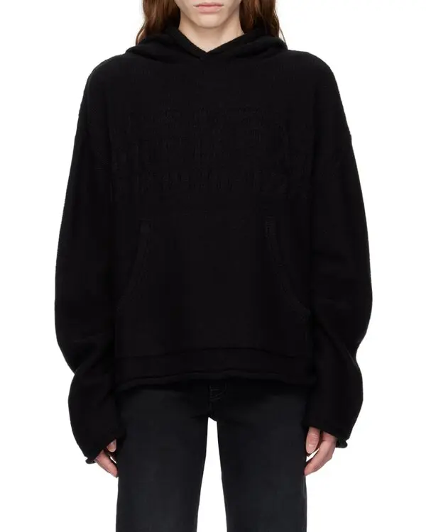 MAISON MARGIELA Textured Logo Hoodie - Black