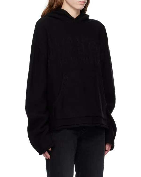 MAISON MARGIELA Textured Logo Hoodie - Black