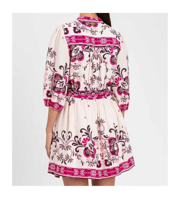 TWINSET Floral Print V-neck Long Sleeve Dress