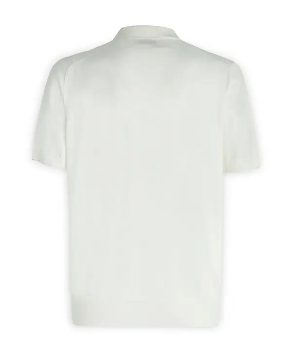Brunello Cucinelli Short-sleeved Fine-knitted Polo Shirt - White