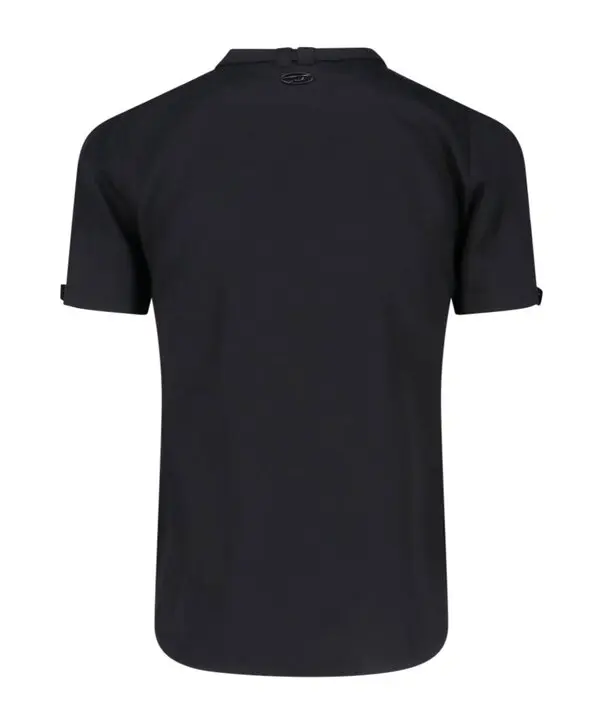 DIESEL® Tie-neck Short-sleeve Shirt - Black