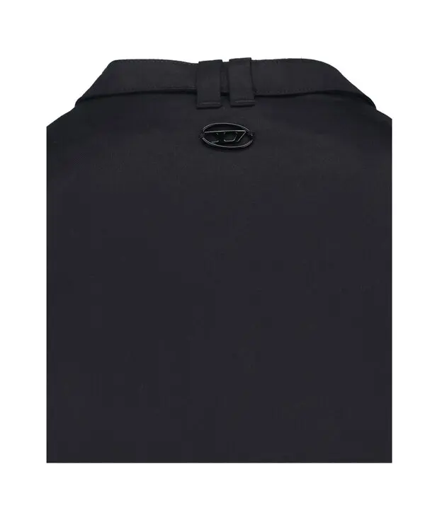 DIESEL® Tie-neck Short-sleeve Shirt - Black