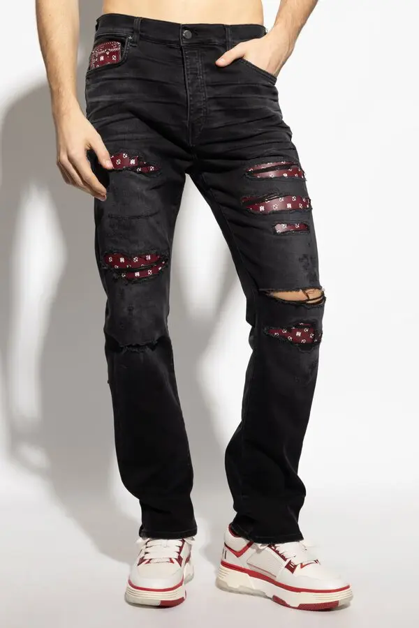 Amiri Distressed Bandana Detail Jeans