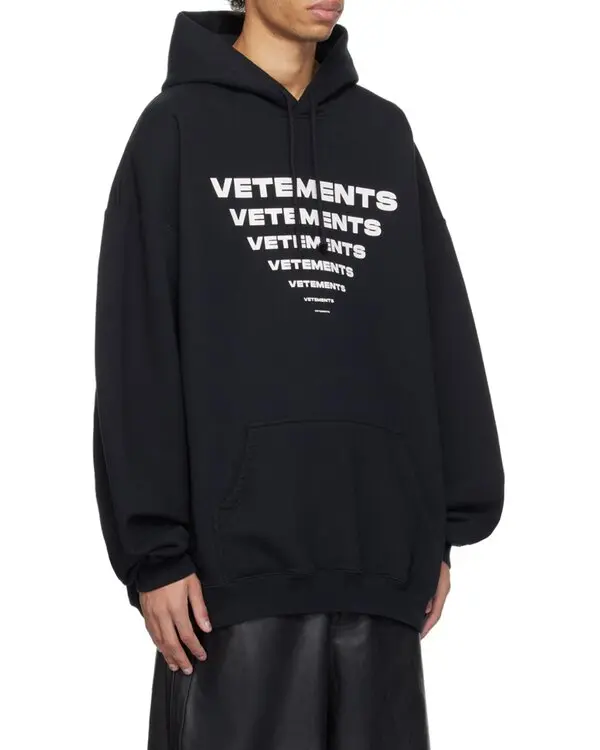 Vetements Pyramid Logo Printed Hoodie