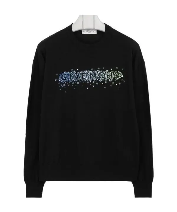 Givenchy Crystal Embellished Logo Jumper - Black