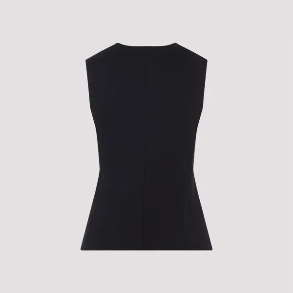 Max Mara V-neck Button-up Gilet - Black