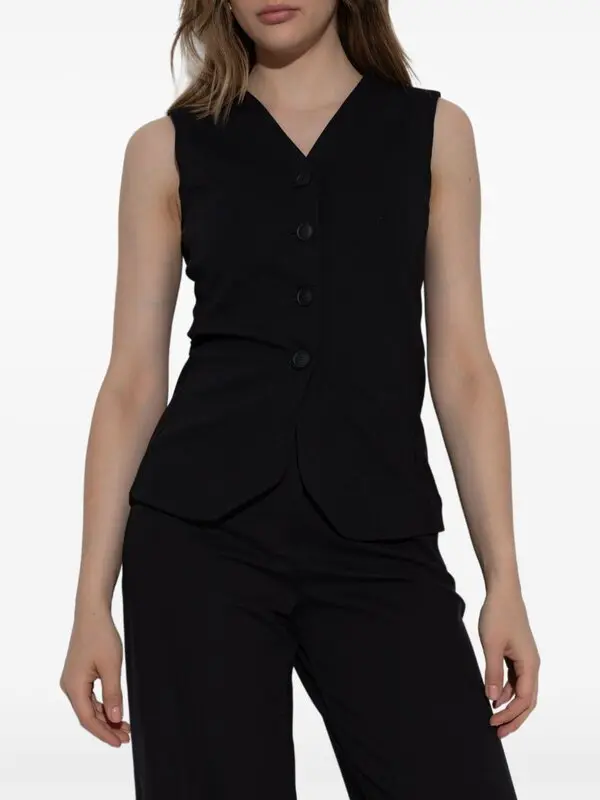 Max Mara V-neck Button-up Gilet - Black