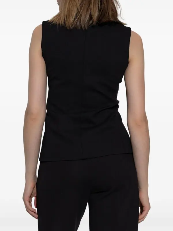 Max Mara V-neck Button-up Gilet - Black
