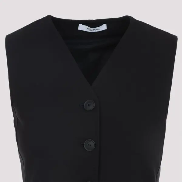 Max Mara V-neck Button-up Gilet - Black