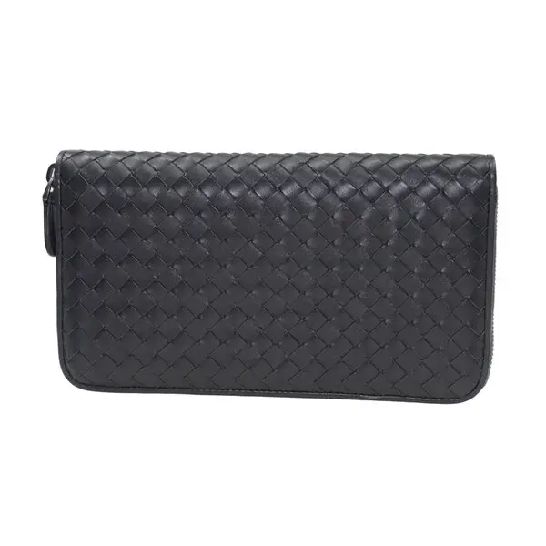 Bottega Veneta Dark Gray Braided Wallet