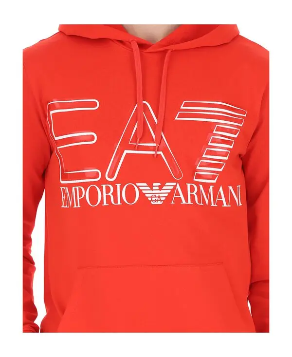 EA7 Logo-print Cotton Hoodie
