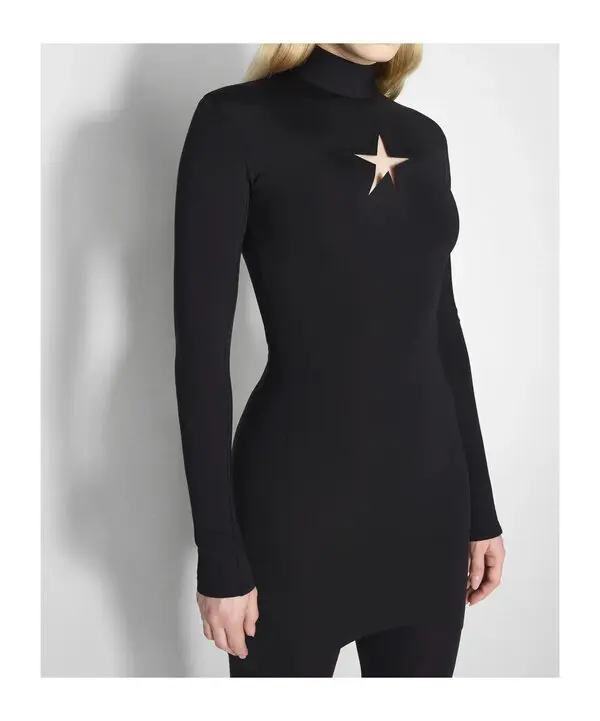 MUGLER Star Cut-out Long Sleeve Dress