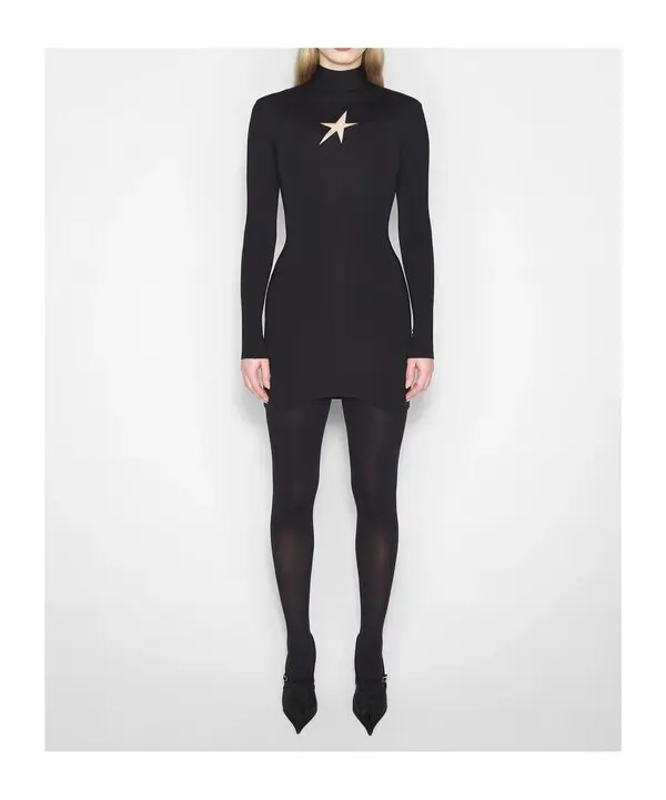 MUGLER Star Cut-out Long Sleeve Dress