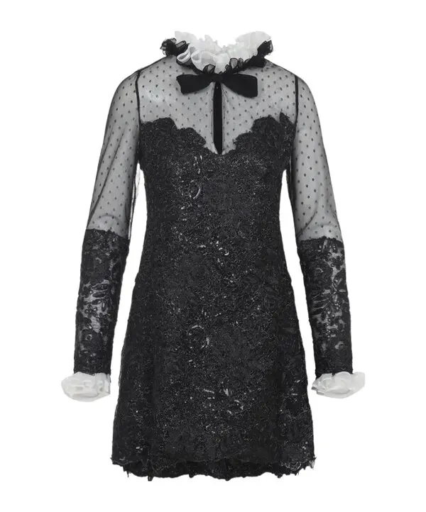 Giambattista Valli Embroidered Ruffled-collar Dress
