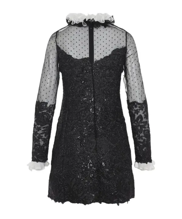 Giambattista Valli Embroidered Ruffled-collar Dress