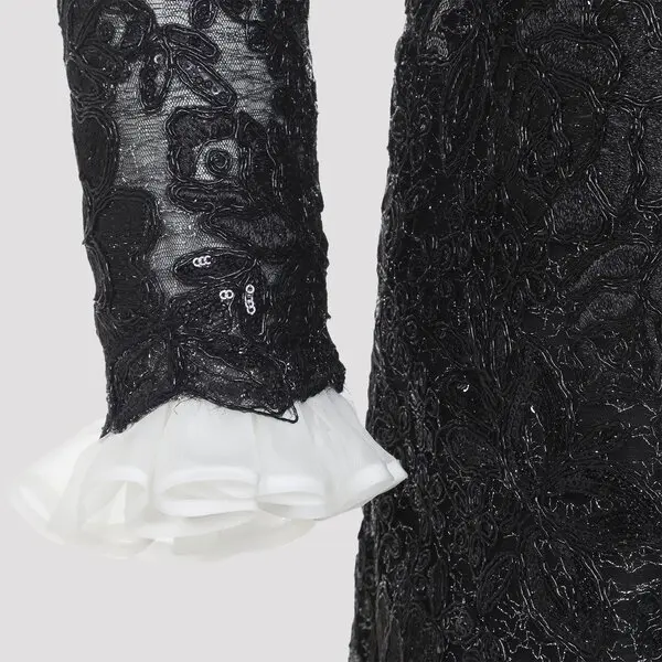 Giambattista Valli Embroidered Ruffled-collar Dress