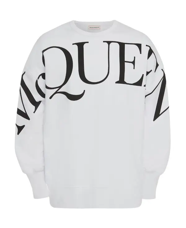Alexander McQueen Logo-print Long-sleeve Sweatshirt - White