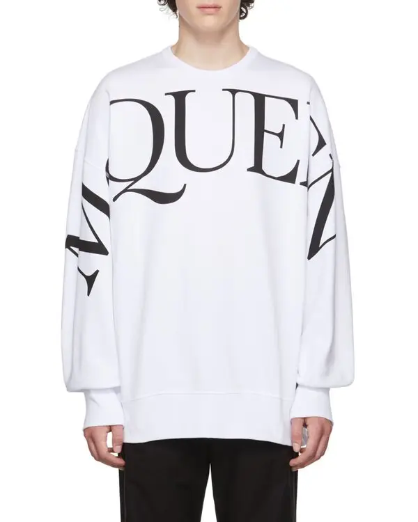 Alexander McQueen Logo Print Oversized Sweatshirt - White