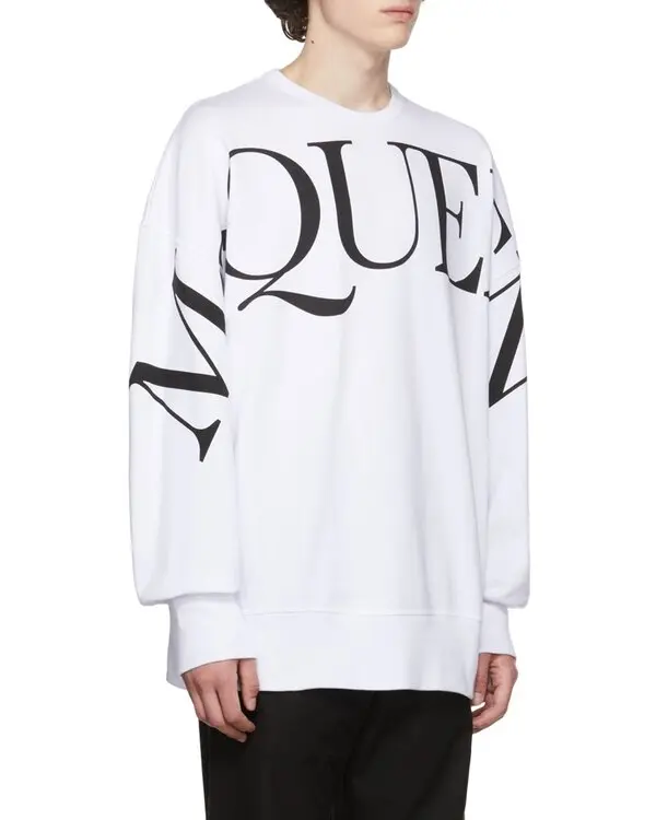 Alexander McQueen Logo Print Oversized Sweatshirt - White