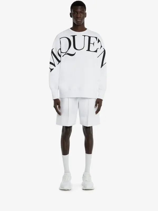 Alexander McQueen Logo Print Oversized Sweatshirt - White