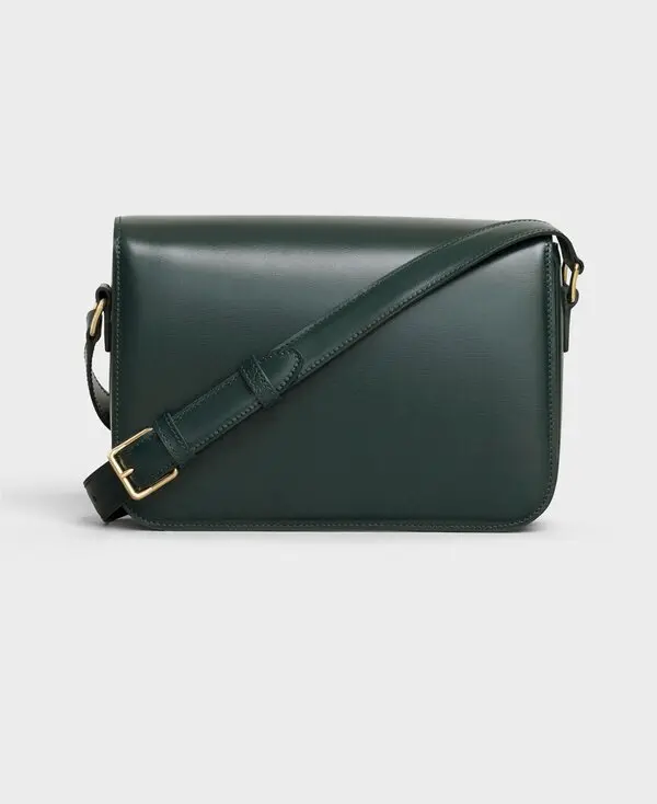 Celine Classique Triomphe Bag In Shiny Calfskin - Amazon Green