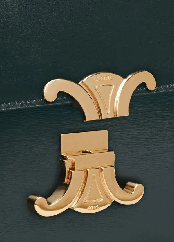 Celine Classique Triomphe Bag In Shiny Calfskin - Amazon Green
