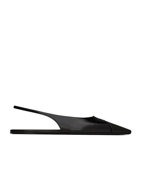 Saint Laurent Babylone Slingback Flats - Black