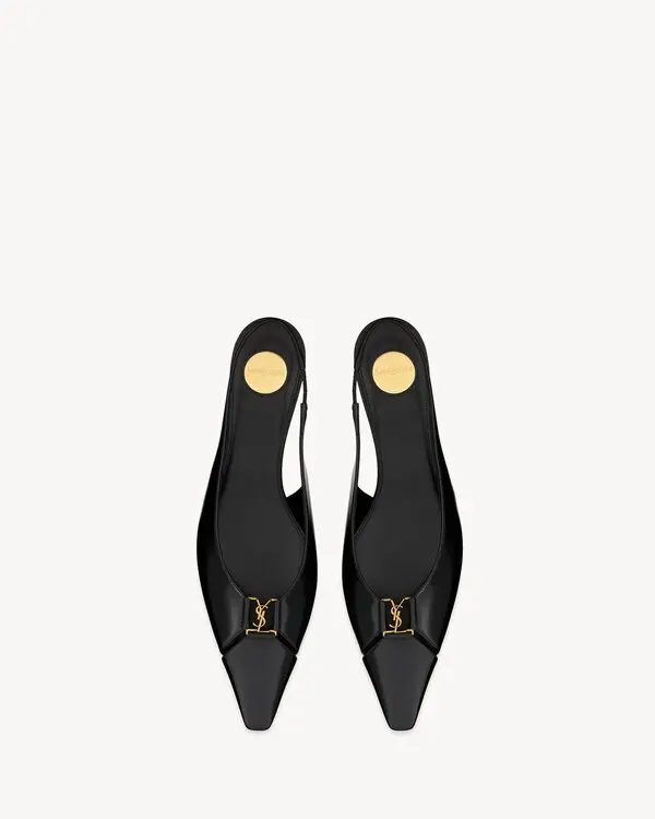 Saint Laurent Babylone Slingback Flats - Black