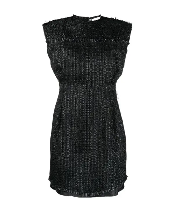 LANVIN Frayed Raffia-tweed Minidress
