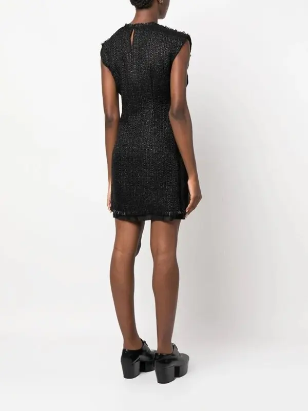 LANVIN Frayed Raffia-tweed Minidress