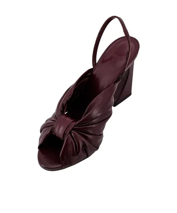 Fendi Gathered Detail Slingback Sandals - Black