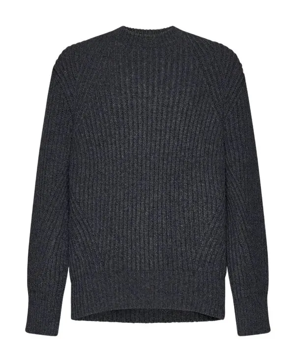 Alexander McQueen Oversized Crewneck Woolen Jumper - Black