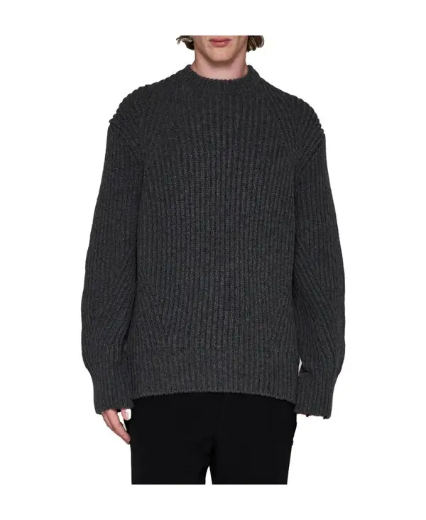 Alexander McQueen Oversized Crewneck Woolen Jumper - Black